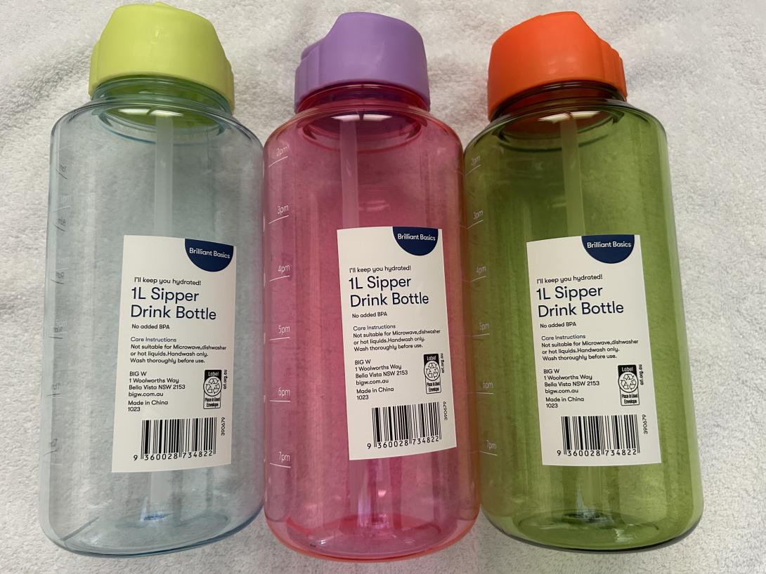 BIG W — Brilliant Basics 1L Sipper Drink Bottle | Product Safety Australia BIG W — Brilliant Basics 1L Sipper Drink Bottle | Product Safety Australia